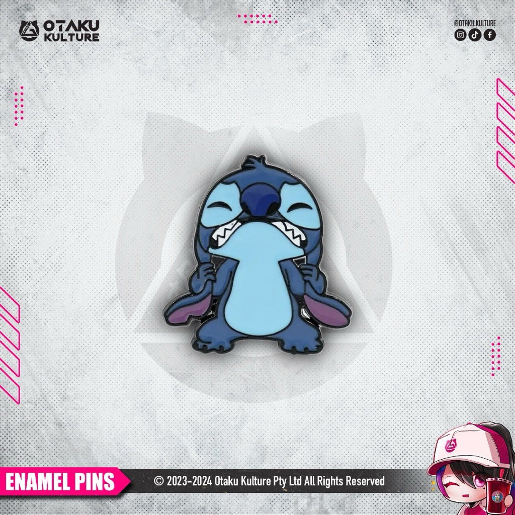 STICH PULLING EARS ENAMEL PIN – Otaku Kulture | All Things Anime